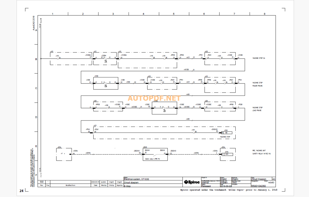 Epiroc WJ-4.5(Scooptram ST1030) No. 8997 Diagrams and Drawings Manual ...
